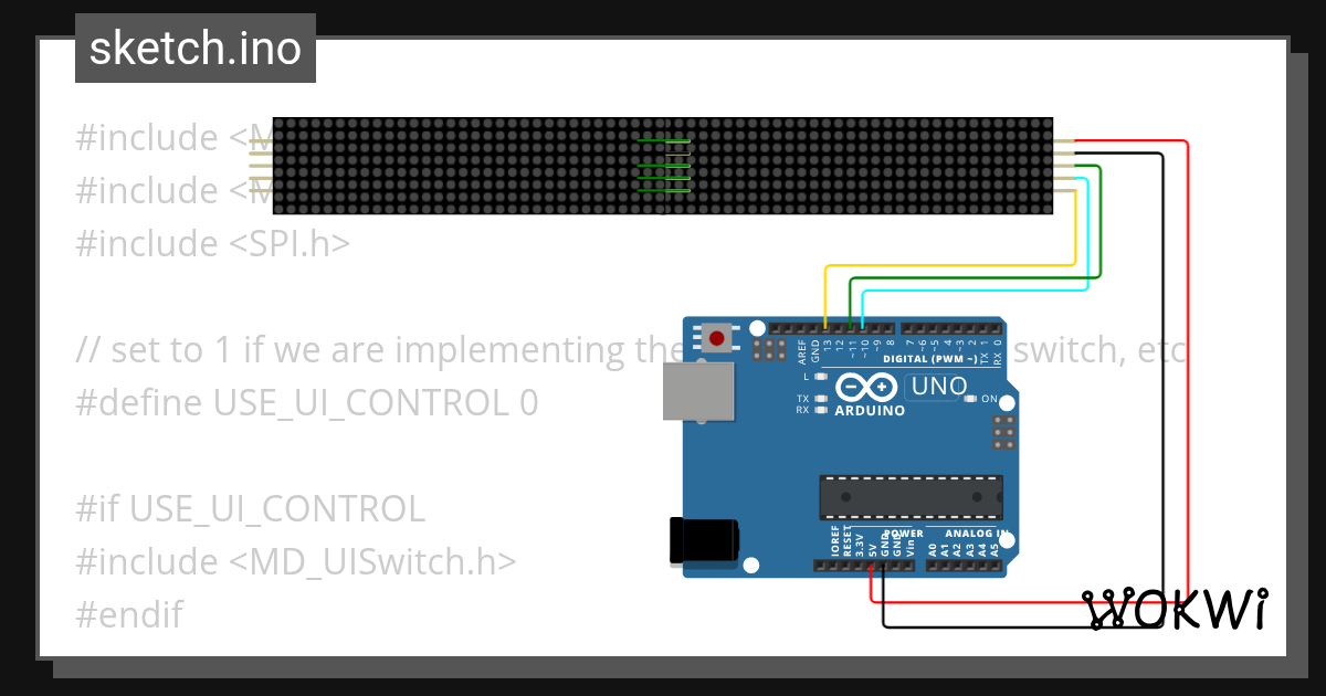 LED MATRIK Danendra A.H 11 - Wokwi ESP32, STM32, Arduino Simulator