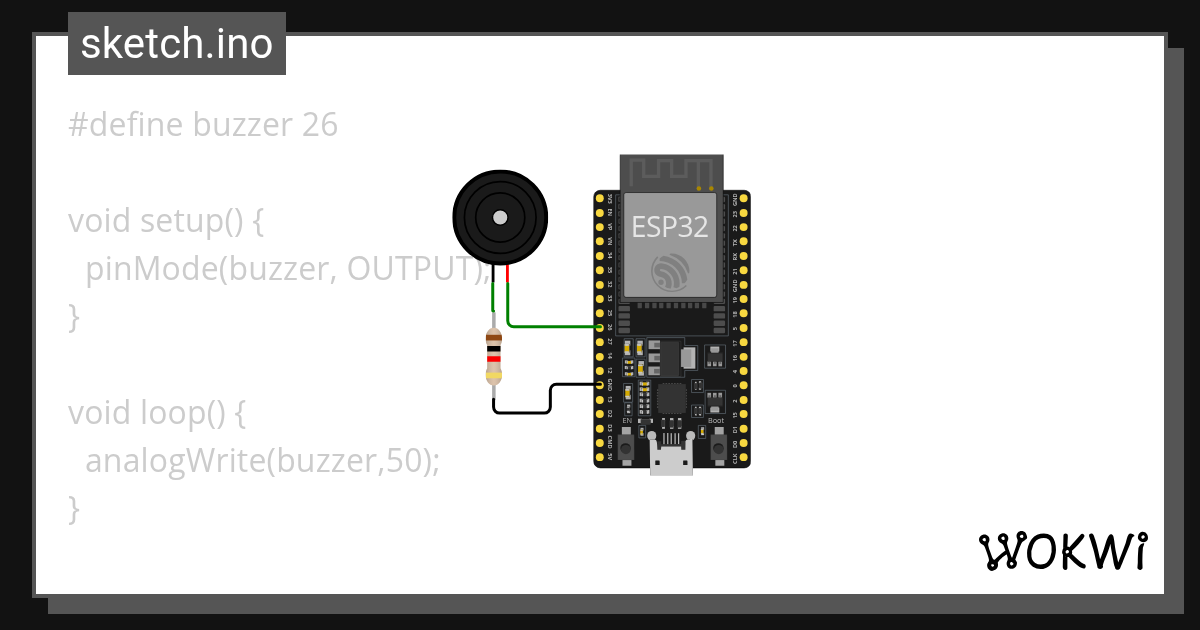 buzzer - Wokwi ESP32, STM32, Arduino Simulator