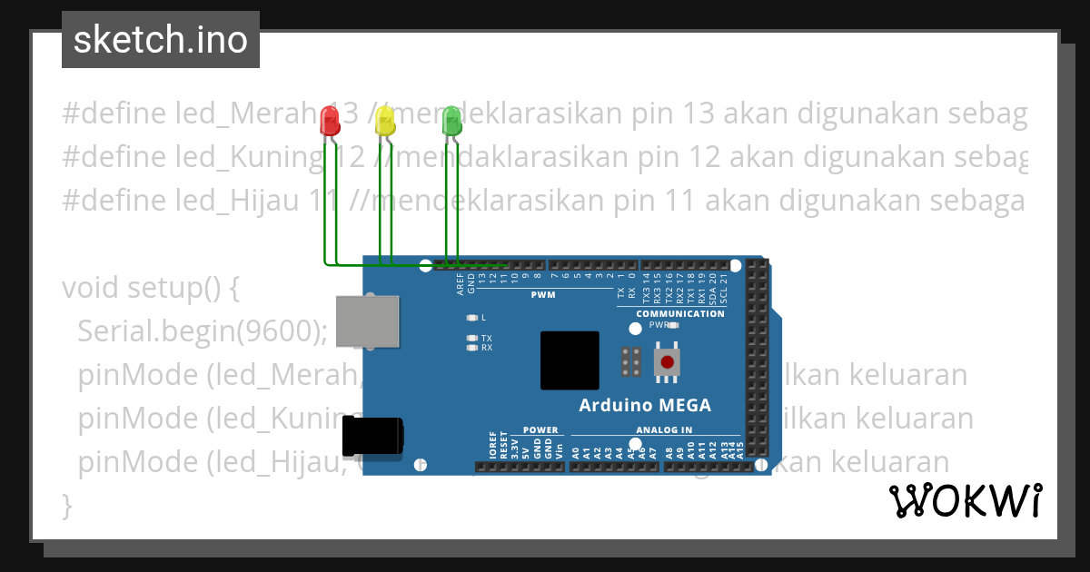 Lampu Merah muhammad aziz erlangga - Wokwi ESP32, STM32, Arduino Simulator
