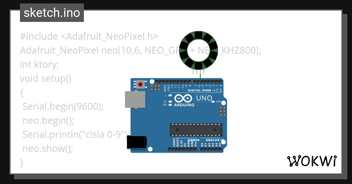 Pixel výpis čisel a rozsvietenie LED - Wokwi ESP32, STM32, Arduino ... Pixel výpis čisel a rozsvietenie LED - Wokwi ESP32, STM32, Arduino ...