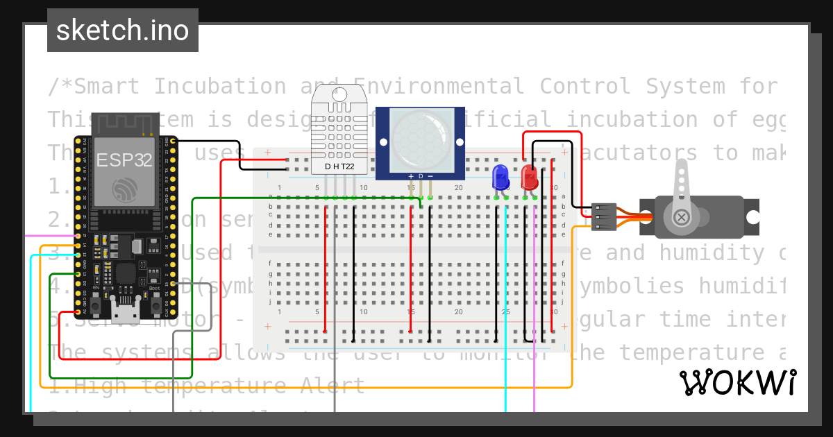 Smart Incubator Wokwi Esp32 Stm32 Arduino Simulator 