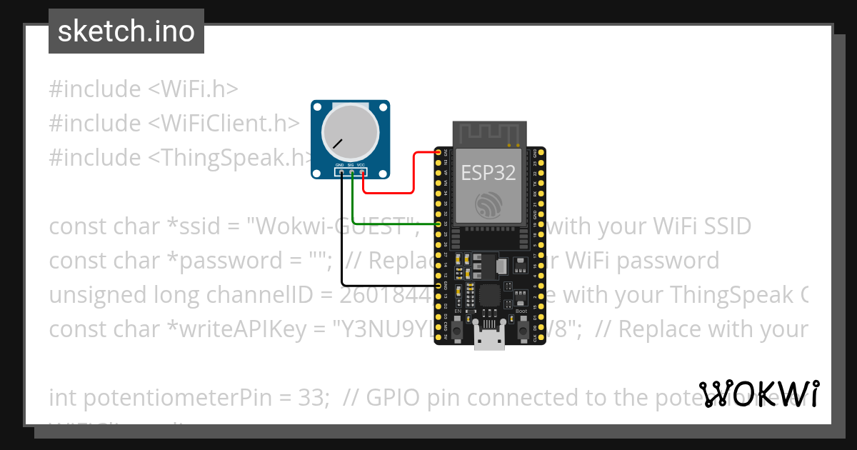 potentiometer demo and thingspeak - Wokwi ESP32, STM32, Arduino Simulator