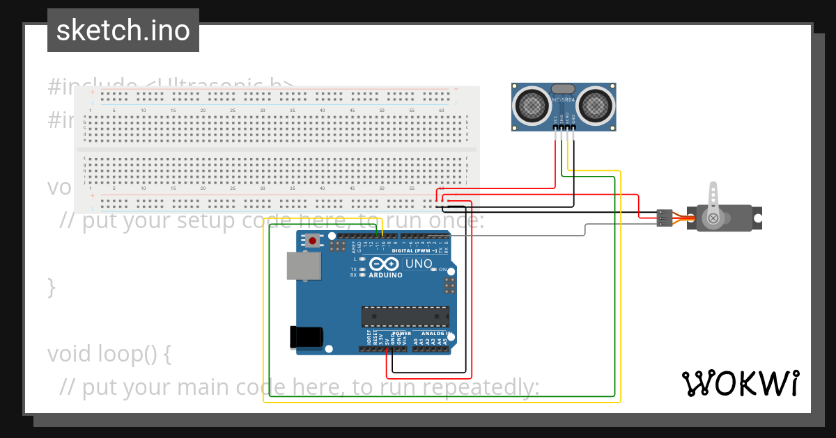 Ultrasonic Sensor Wokwi Esp32 Stm32 Arduino Simulator 