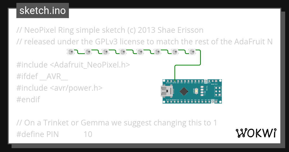 Neopixel Copy - Wokwi ESP32, STM32, Arduino Simulator