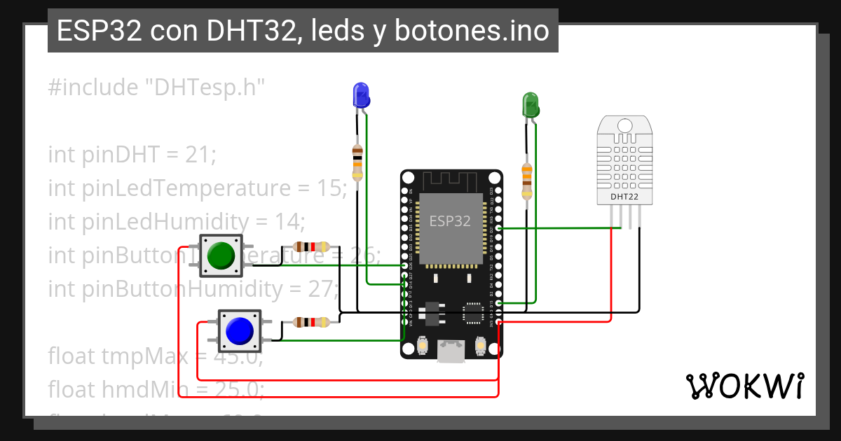 Laboratorio - Manejo de sensores y actuadores IoT - Wokwi ESP32, STM32, Arduino Simulator