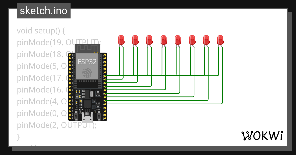 ALTERNATE LED - Wokwi ESP32, STM32, Arduino Simulator