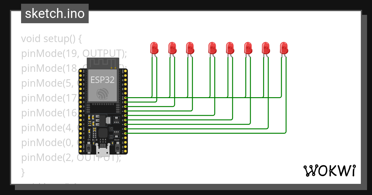 running on\off led blinking - Wokwi ESP32, STM32, Arduino Simulator