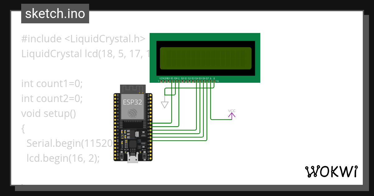 LCD_Serial_Read - Wokwi ESP32, STM32, Arduino Simulator