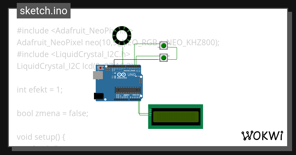 neo lcd - Wokwi ESP32, STM32, Arduino Simulator