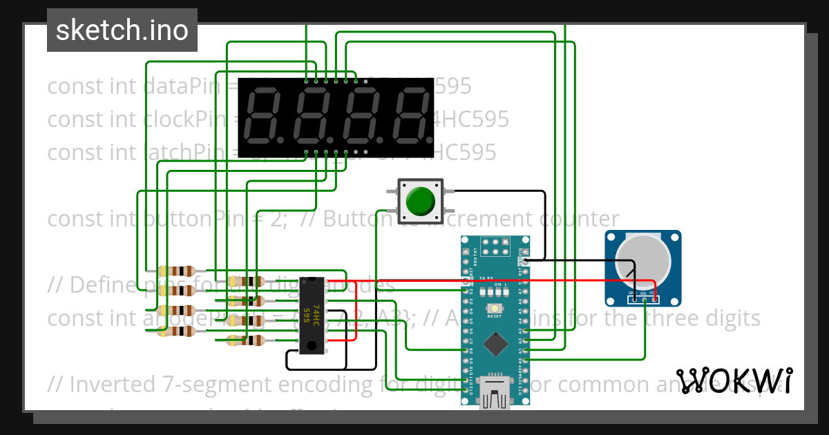7 segment working - Wokwi ESP32, STM32, Arduino Simulator