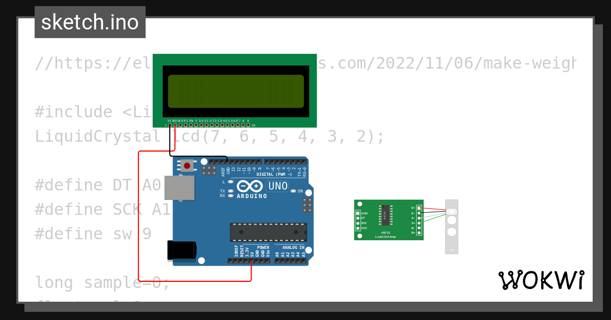 Make Weighing Machine Using Arduino Load Cell And Hx711 Module Wokwi Esp32 Stm32 Arduino Simulator