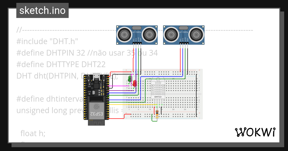 DOIS SENSORES DISTANCIA v2 (SPIFFS) - Wokwi ESP32, STM32, Arduino Simulator