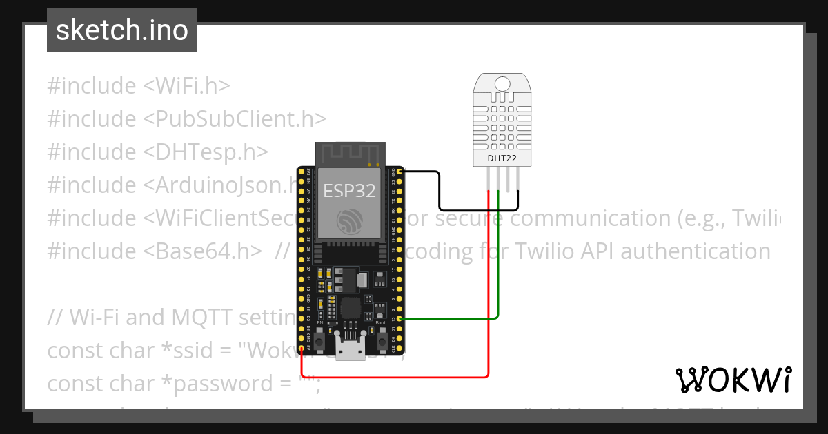 Temp&Humidity sensor.ino - Wokwi ESP32, STM32, Arduino Simulator
