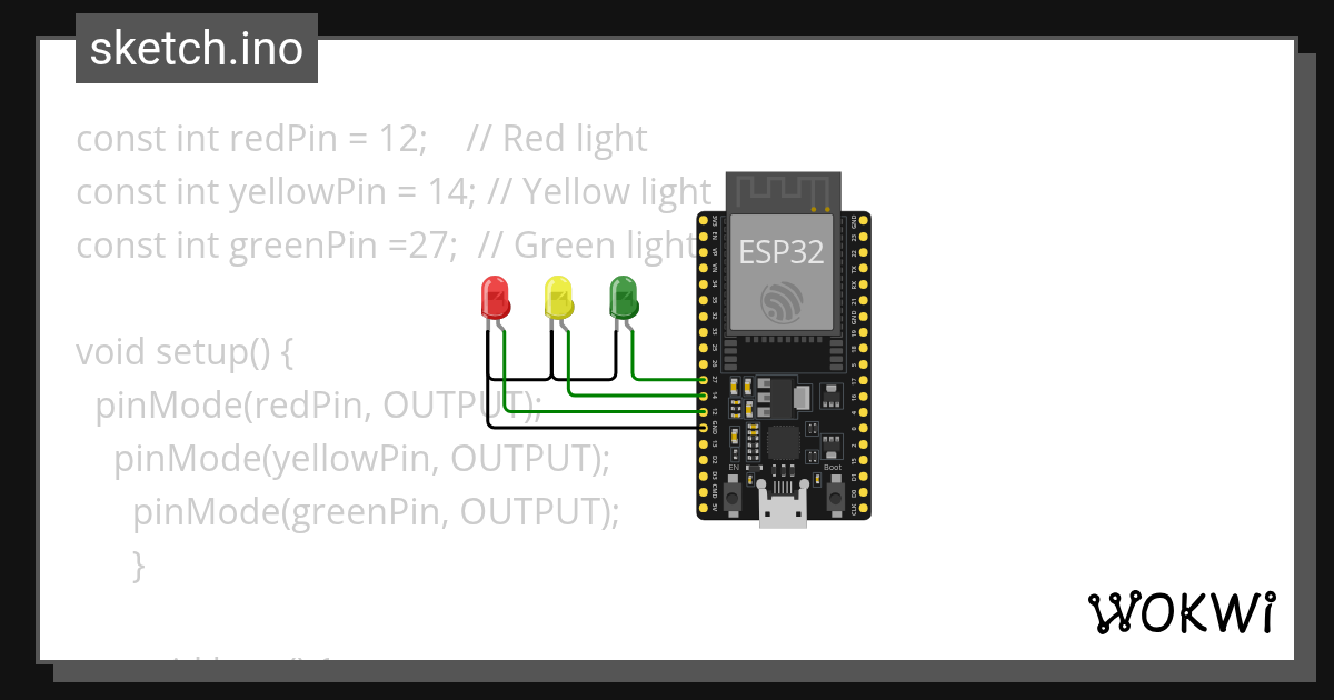 13traffic Lights Wokwi Esp32 Stm32 Arduino Simulator 6467