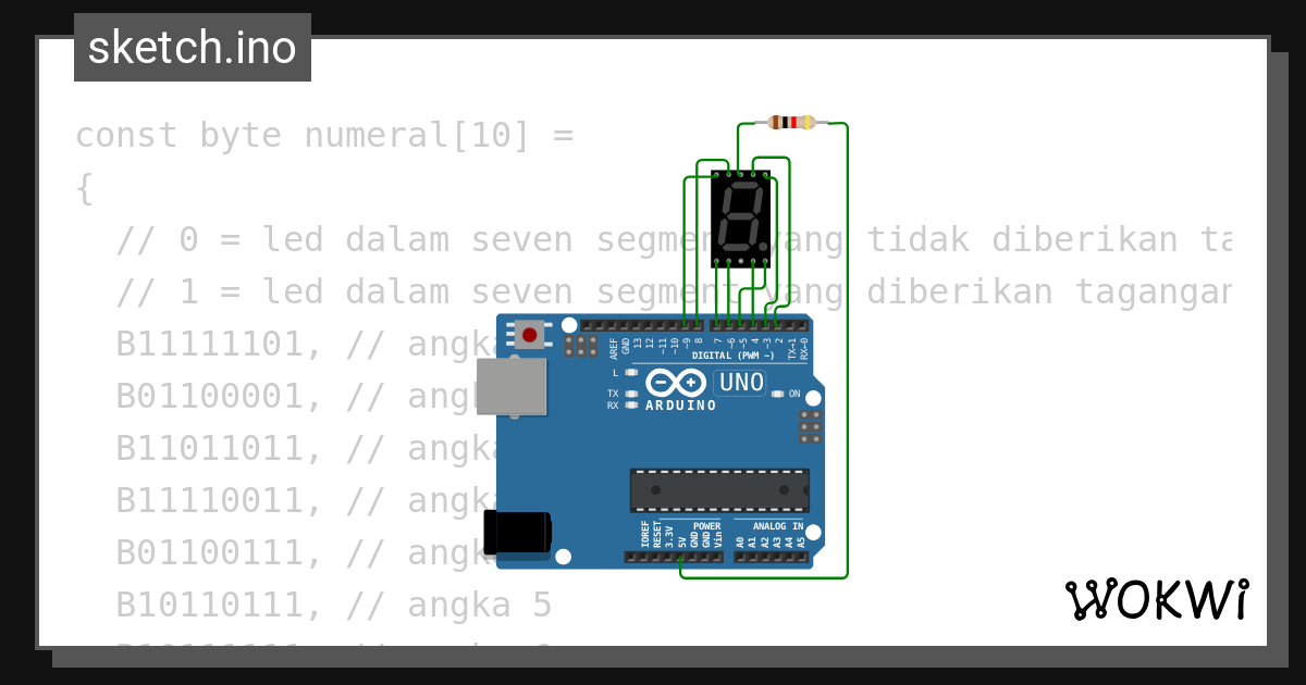 Percobaan 4 7 Segment Cathoda Wokwi Esp32 Stm32 Arduino Simulator 6799