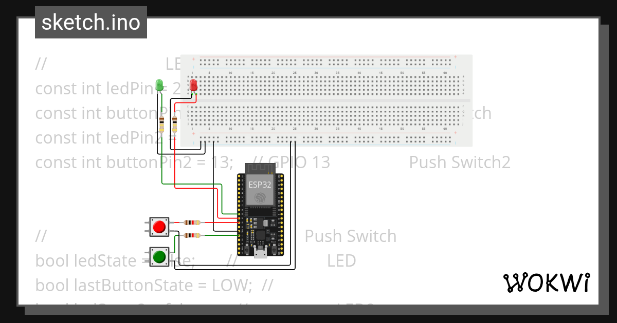 LED2 - Wokwi ESP32, STM32, Arduino Simulator