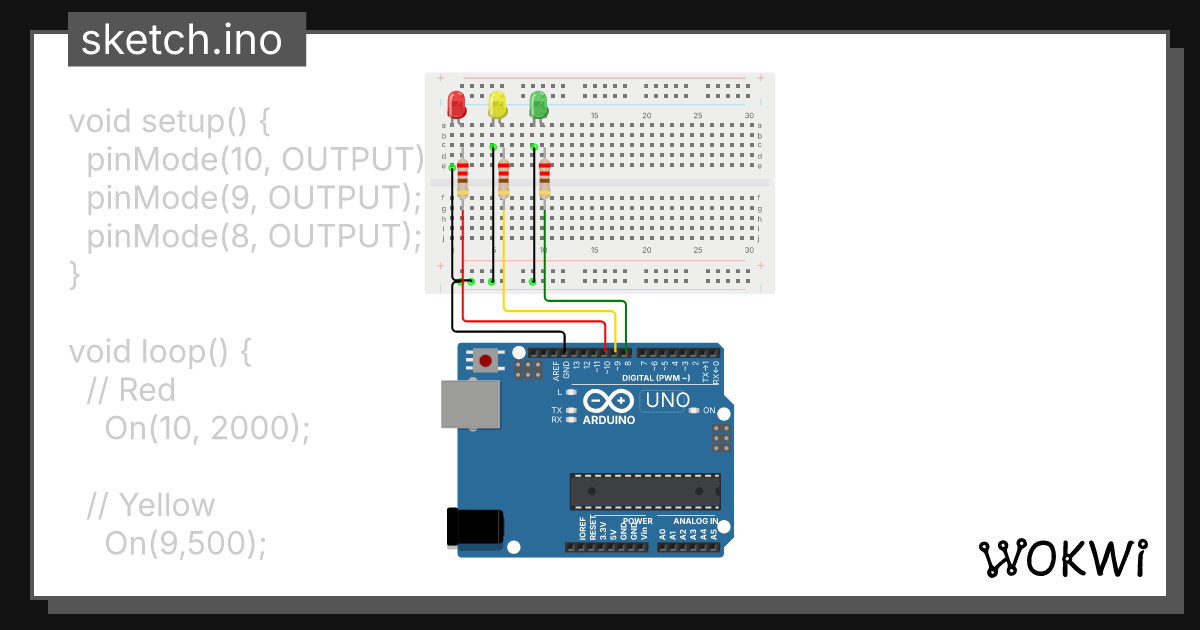 Светофор Сычев Артём - Wokwi ESP32, STM32, Arduino Simulator