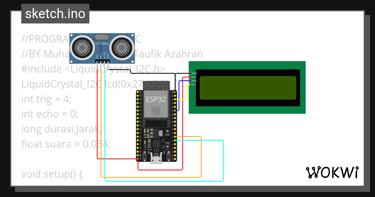AGN ULTRASONIC. - Wokwi ESP32, STM32, Arduino Simulator