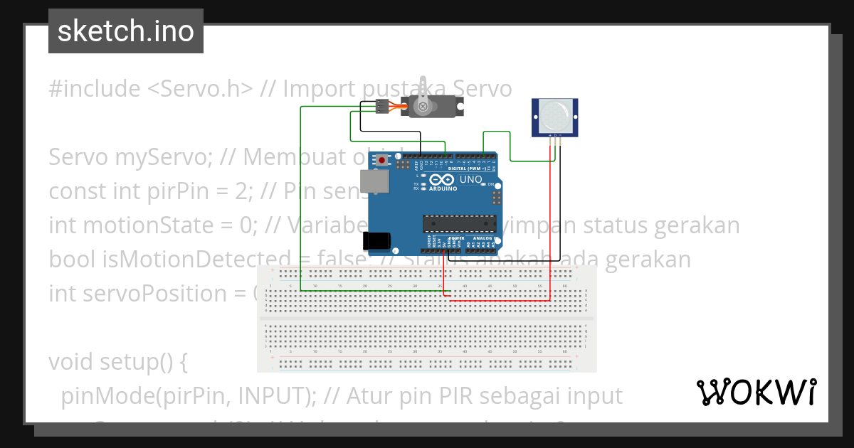 servo pir - Wokwi ESP32, STM32, Arduino Simulator