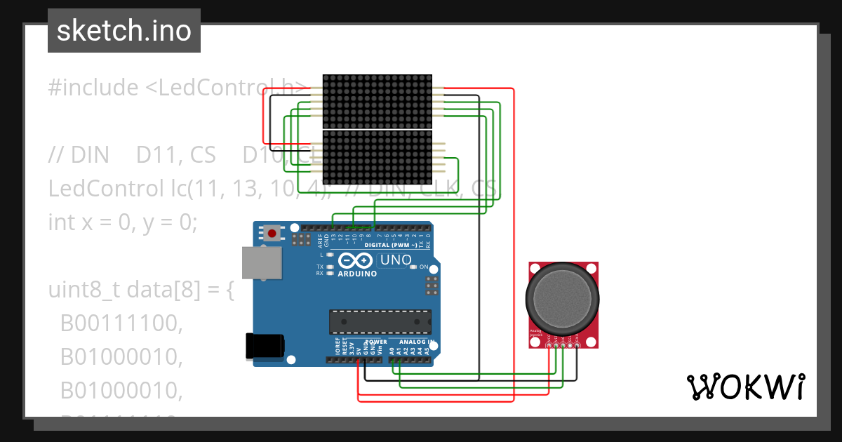嵌入式_8x8_joycon - Wokwi ESP32, STM32, Arduino Simulator