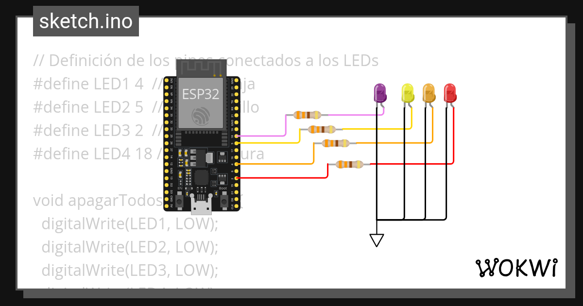 EncenderLed - Wokwi ESP32, STM32, Arduino Simulator