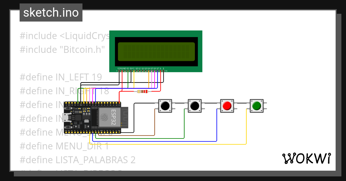LCD ESP32 bitcoin - Wokwi ESP32, STM32, Arduino Simulator
