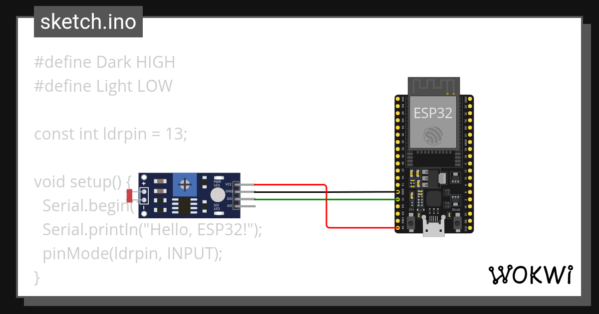 Ldr Wokwi Esp32 Stm32 Arduino Simulator 