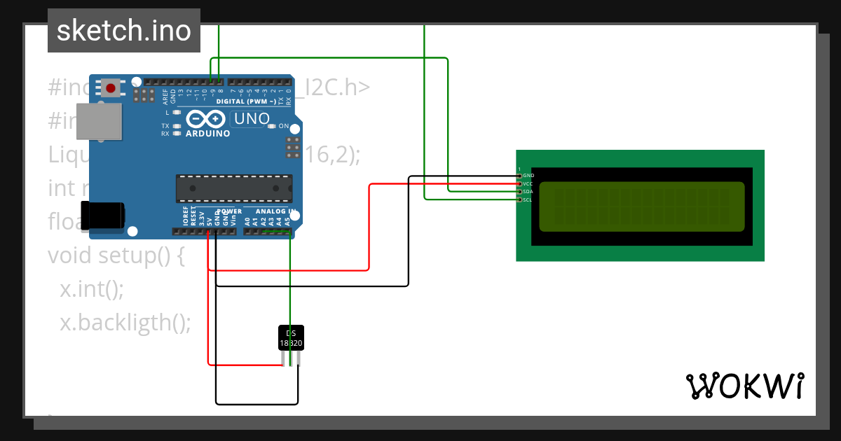 Temprature Wokwi Esp32 Stm32 Arduino Simulator 