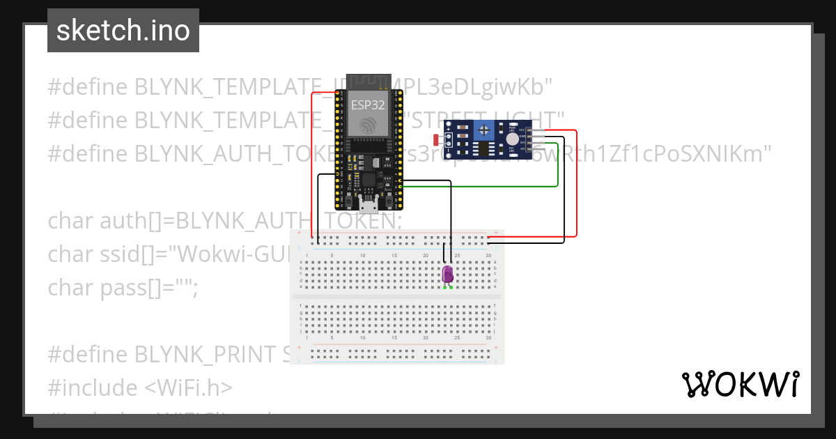 STREET LIGHT - Wokwi ESP32, STM32, Arduino Simulator
