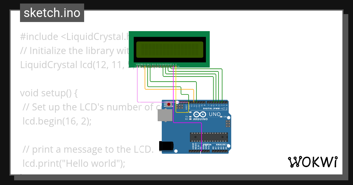PRACTICAL 5 LCD SCREEN - Wokwi ESP32, STM32, Arduino Simulator