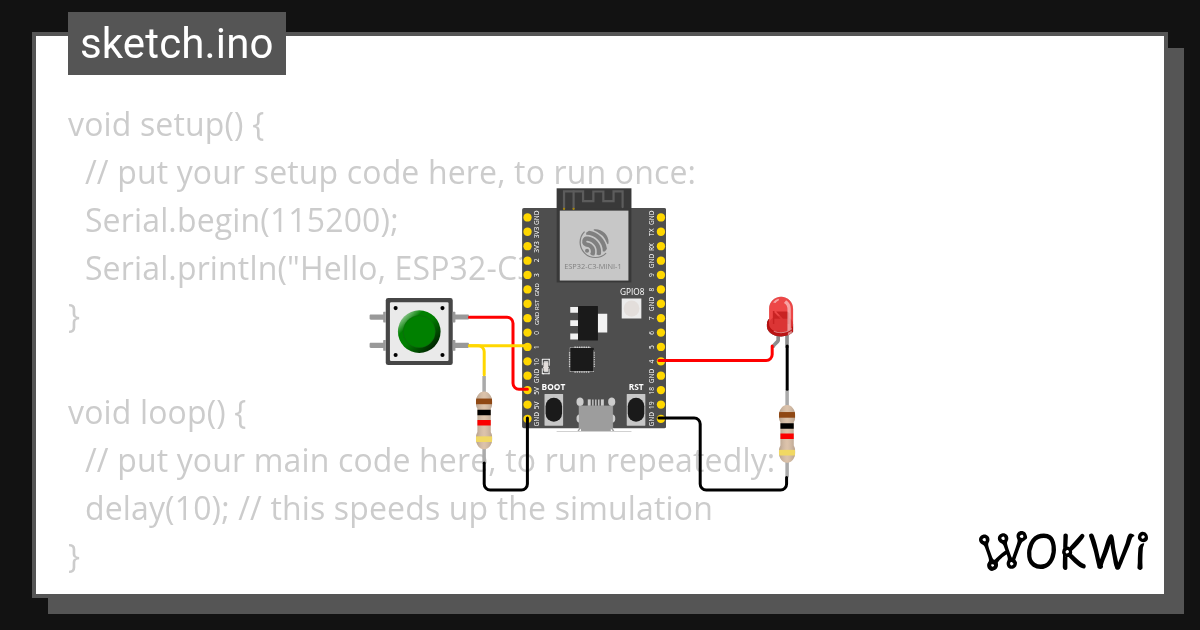 Led Switch Wokwi Esp32 Stm32 Arduino Simulator