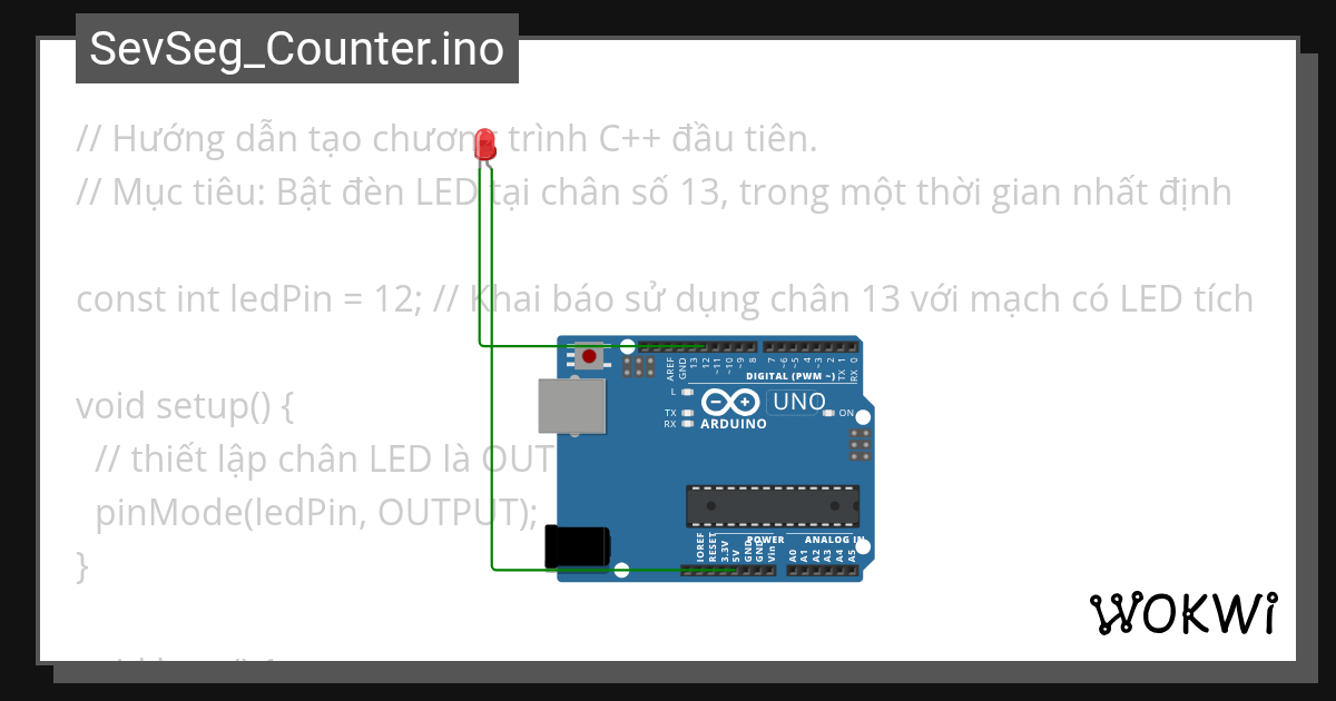 Arduinodieu Khien 1 Den Led Wokwi Esp32 Stm32 Arduino Simulator 8470