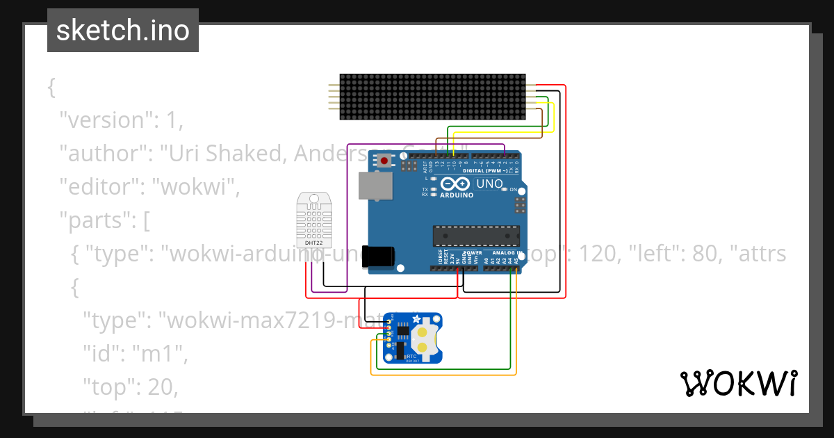 jam dan sensor suhu - Wokwi ESP32, STM32, Arduino Simulator