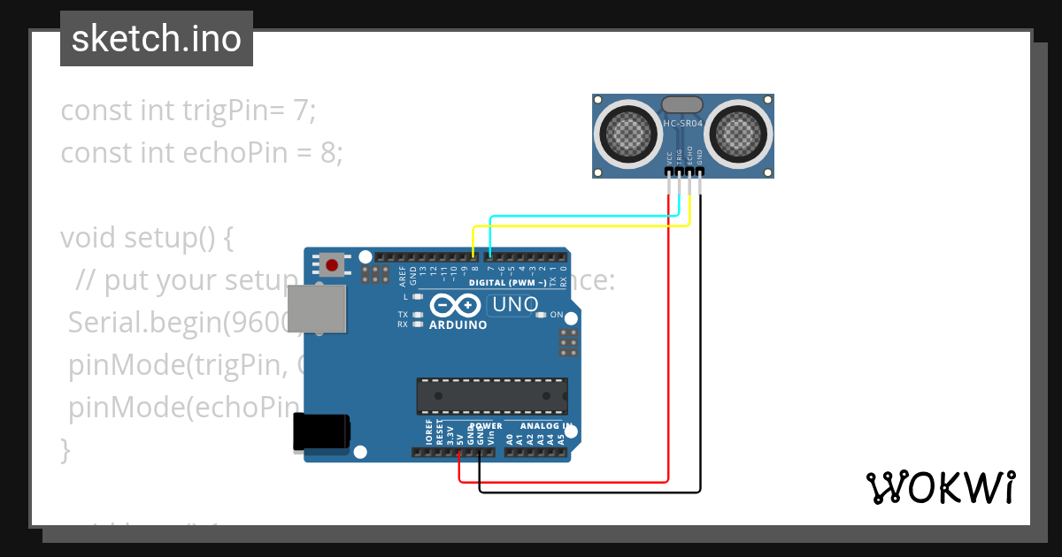 Sensor Jarak P9 Wokwi Esp32 Stm32 Arduino Simulator 9108
