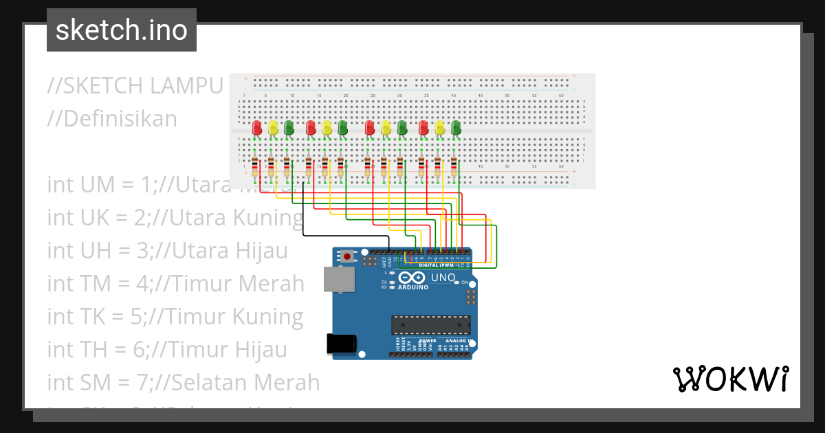 arduino 12 led - Wokwi ESP32, STM32, Arduino Simulator