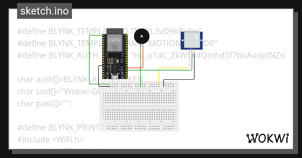 MOTION SENSOR - Wokwi ESP32, STM32, Arduino Simulator
