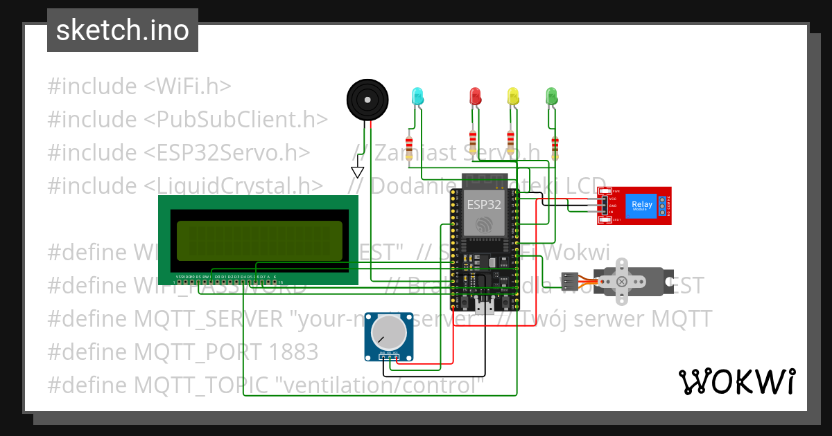 PROJEKT- WERSJA 5 - Wokwi ESP32, STM32, Arduino Simulator