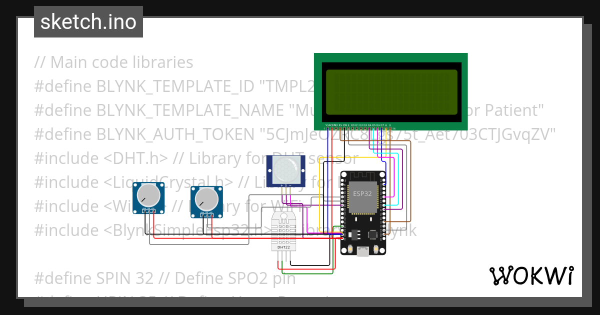 MultiParametric Monitor Patient - Wokwi ESP32, STM32, Arduino Simulator