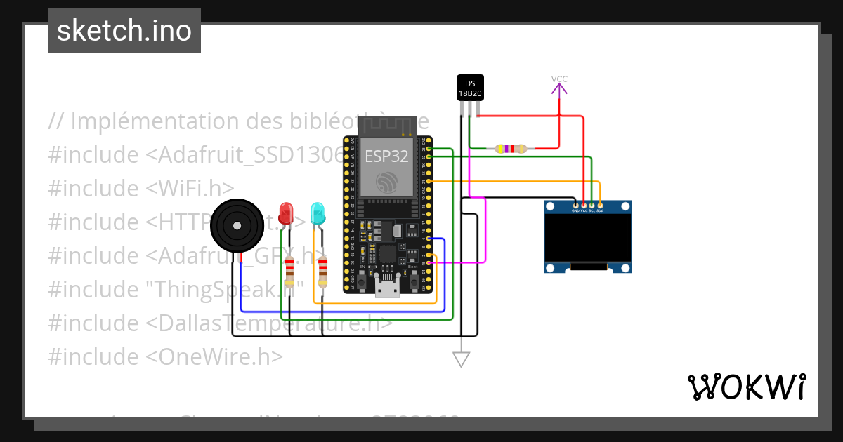 Lcd +thingspeak - Wokwi ESP32, STM32, Arduino Simulator