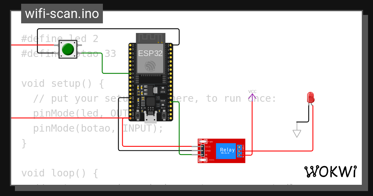 Exemplo1 Relé Com Esp32 Para Prova Wokwi Esp32 Stm32 Arduino Simulator 3070
