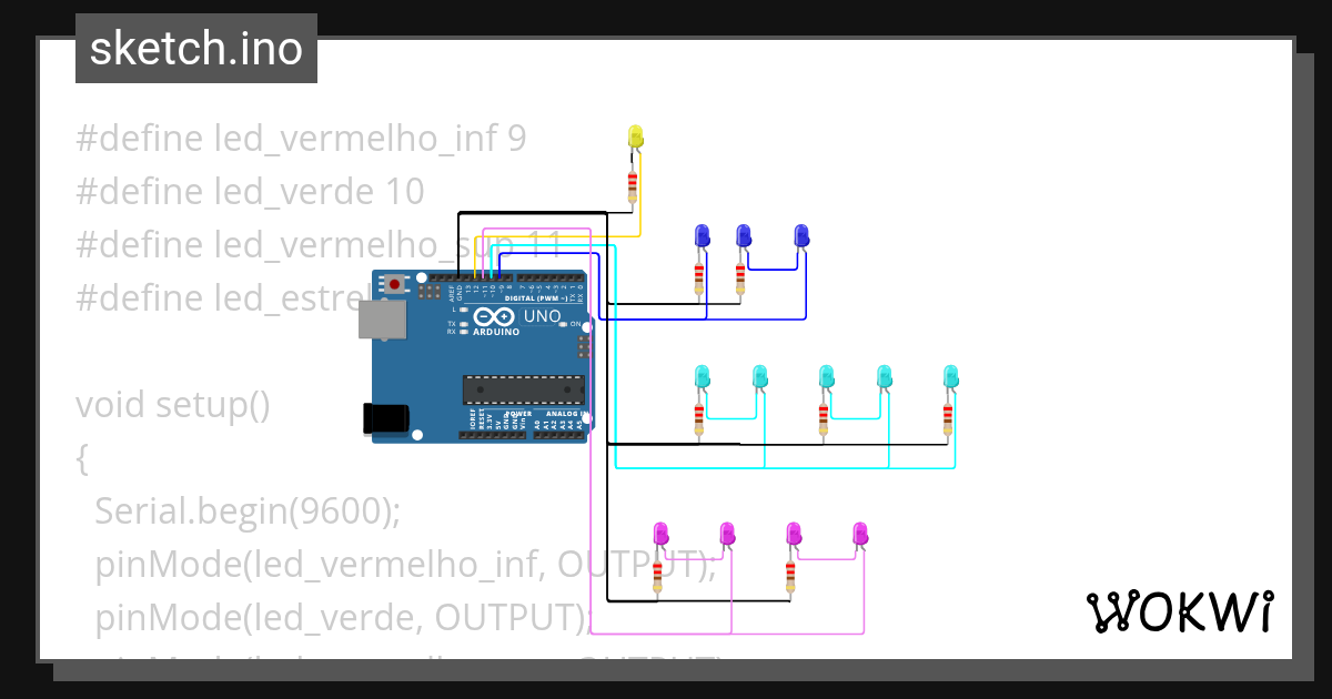 arvore de natal - Wokwi ESP32, STM32, Arduino Simulator