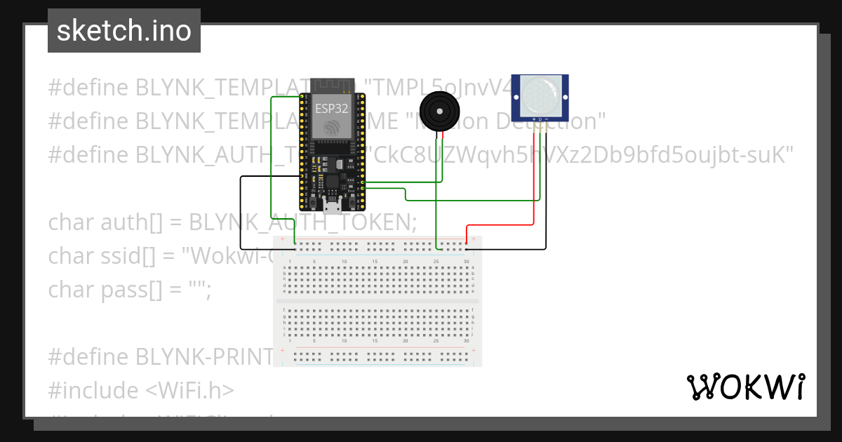 Motion Detection - Wokwi ESP32, STM32, Arduino Simulator