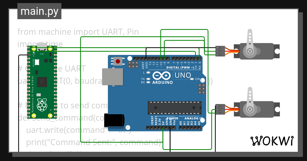 Robot arm - Wokwi ESP32, STM32, Arduino Simulator