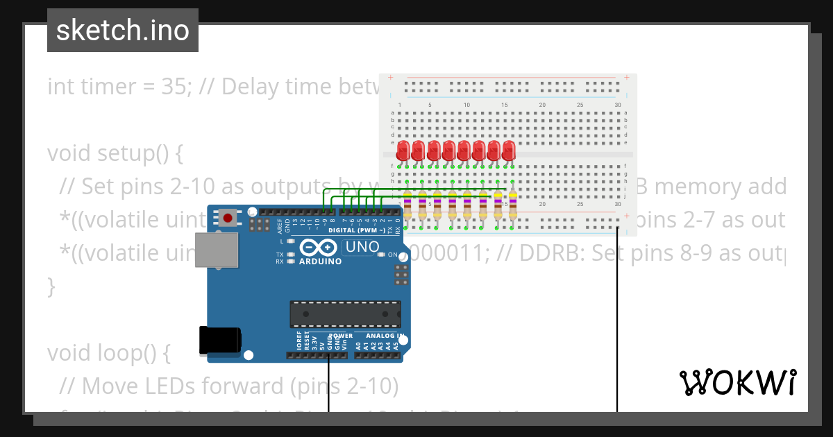 Knight Rider mem - Wokwi ESP32, STM32, Arduino Simulator