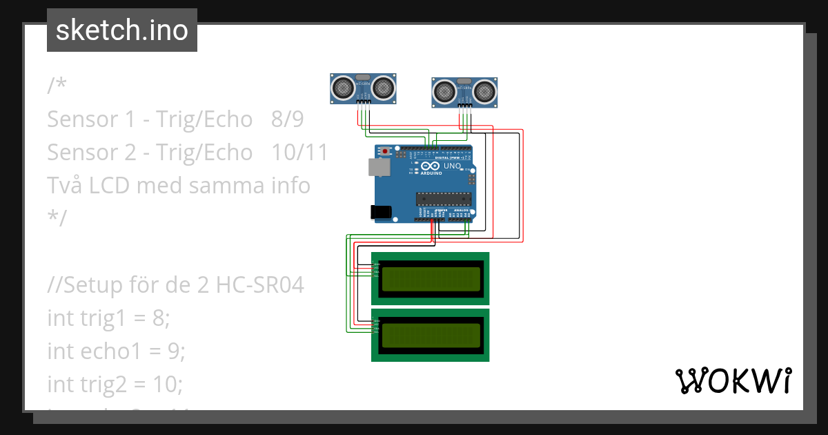 Dual Level Sensors - Wokwi ESP32, STM32, Arduino Simulator