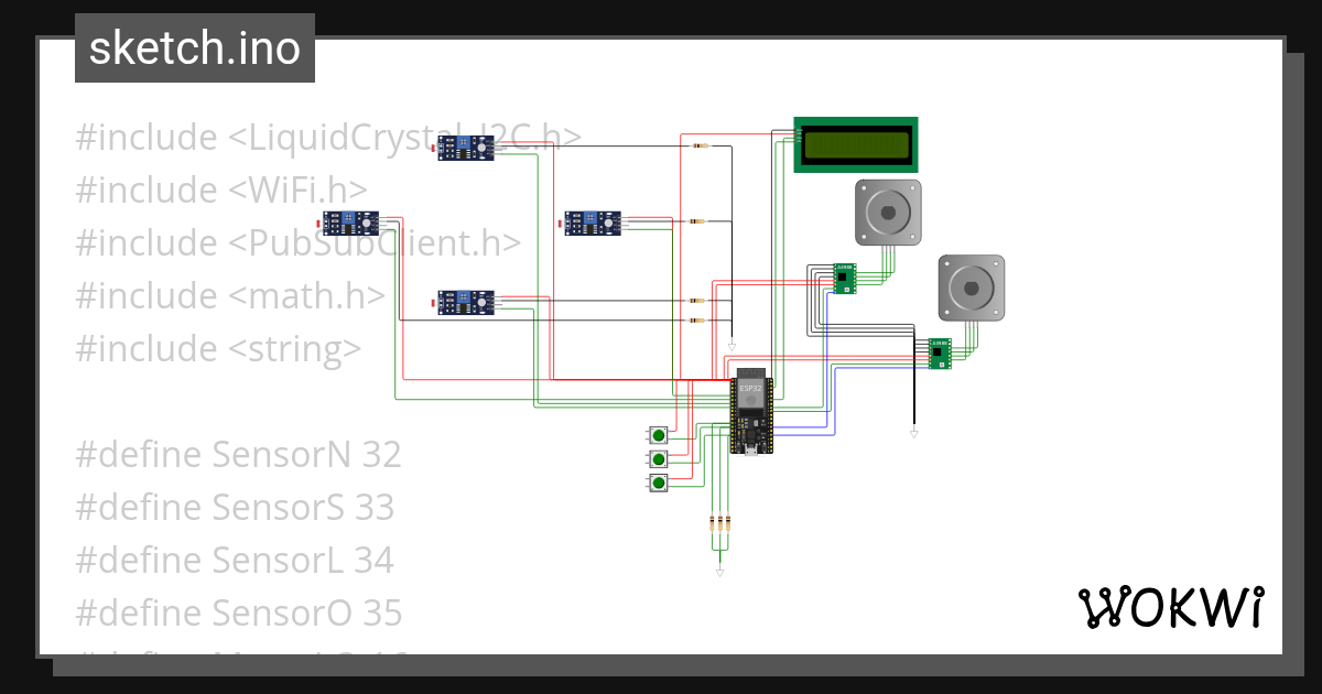 Rastreador solar de eixo duplo v4 - Wokwi ESP32, STM32, Arduino Simulator