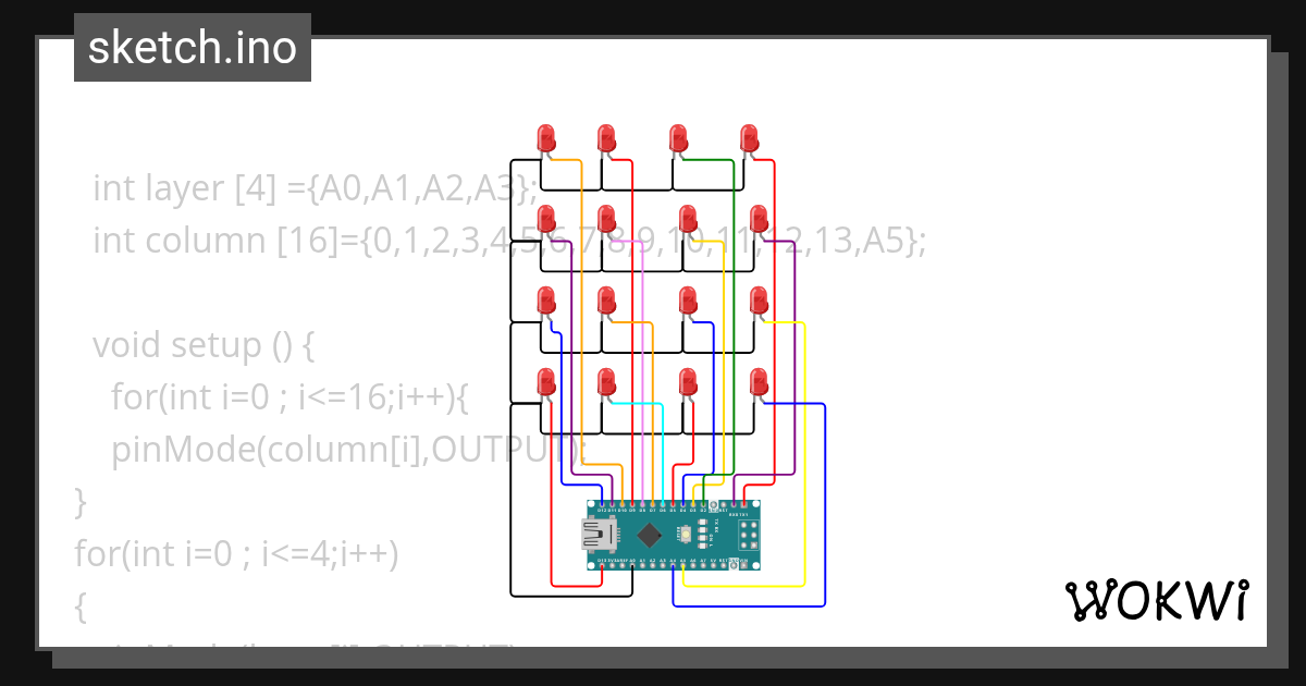 led cube 444 - Wokwi ESP32, STM32, Arduino Simulator