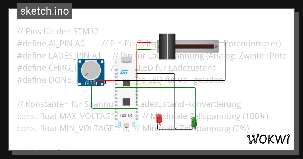 Mini-BMS (Zellspannung, Ladespannung) - Wokwi ESP32, STM32, Arduino Simulator