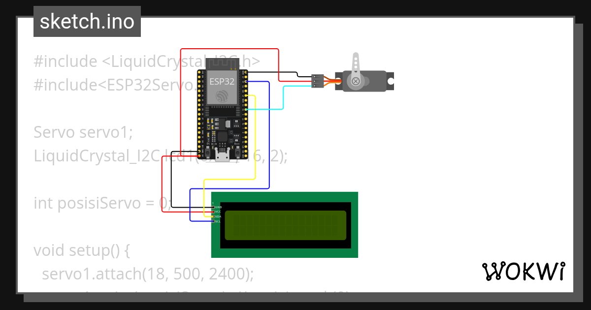 servo with led - Wokwi ESP32, STM32, Arduino Simulator