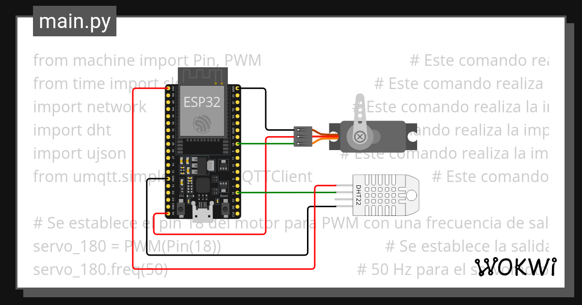 servo-DHT22 PY - Joel - Wokwi ESP32, STM32, Arduino Simulator